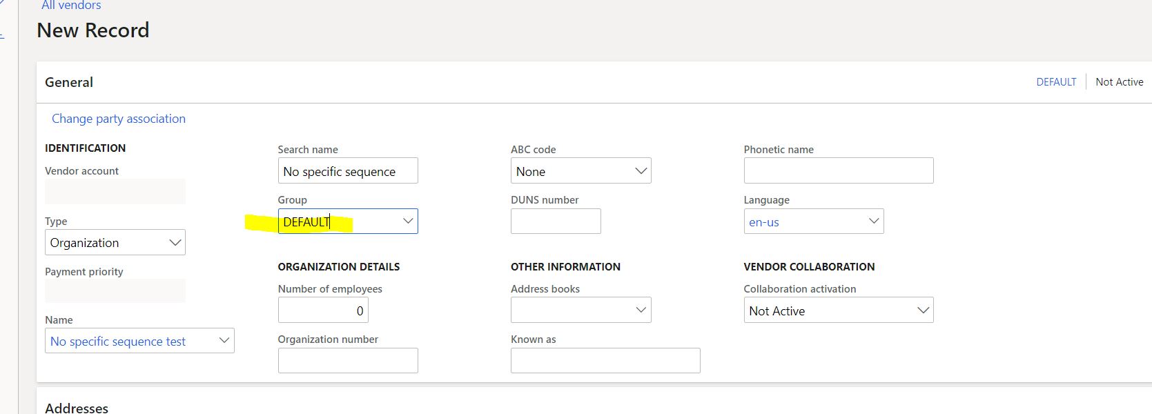 Vendor/Customer number sequence based on vendor/Customer Group in ...