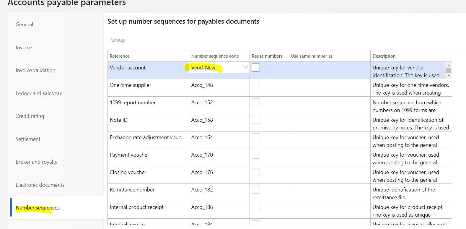 Vendor/Customer number sequence based on vendor/Customer Group in ...