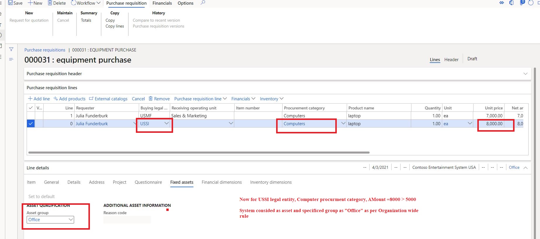 Set up business rules for fixed asset determination (Automatically ...