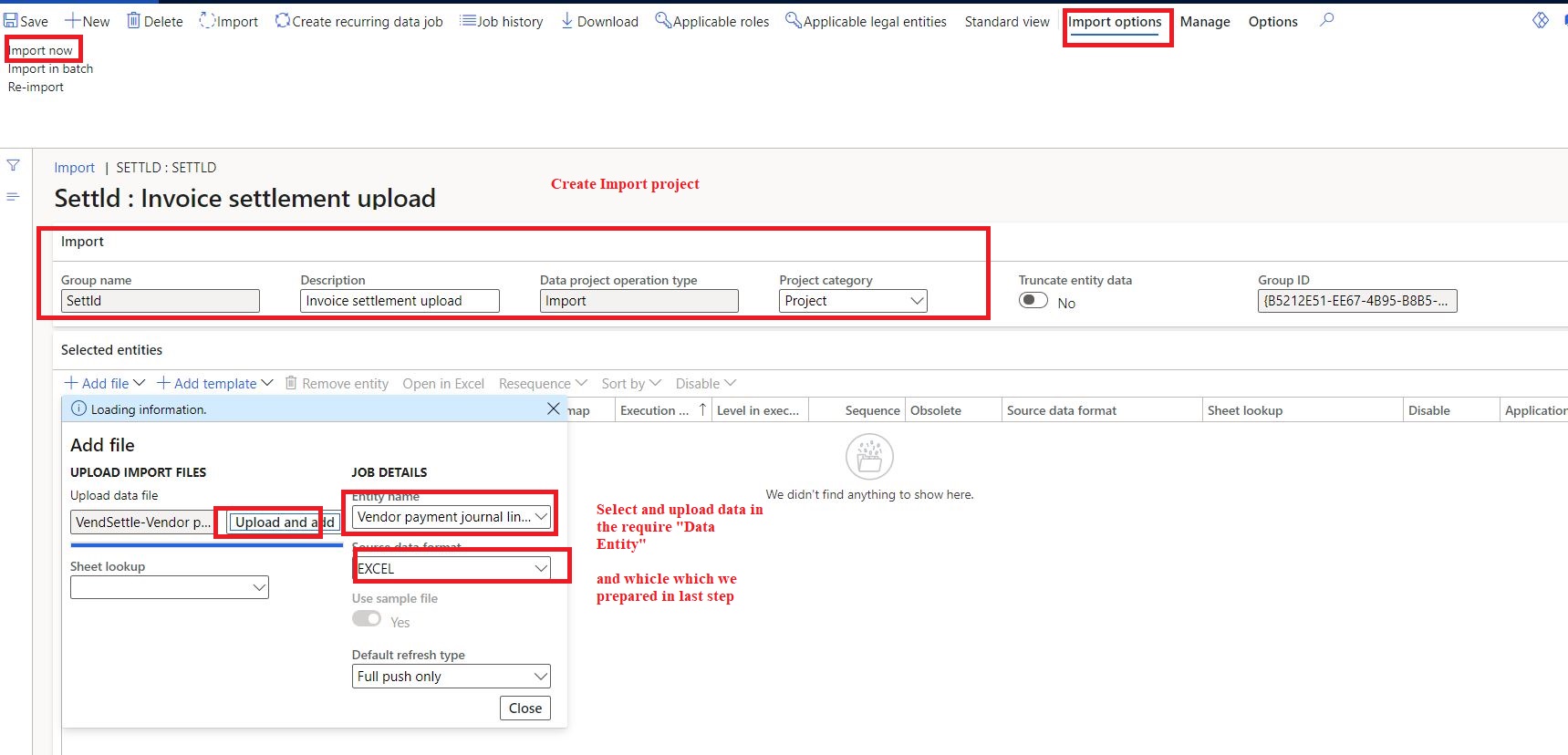 Upload Vendor Invoices against Payment for settlement using Data ...