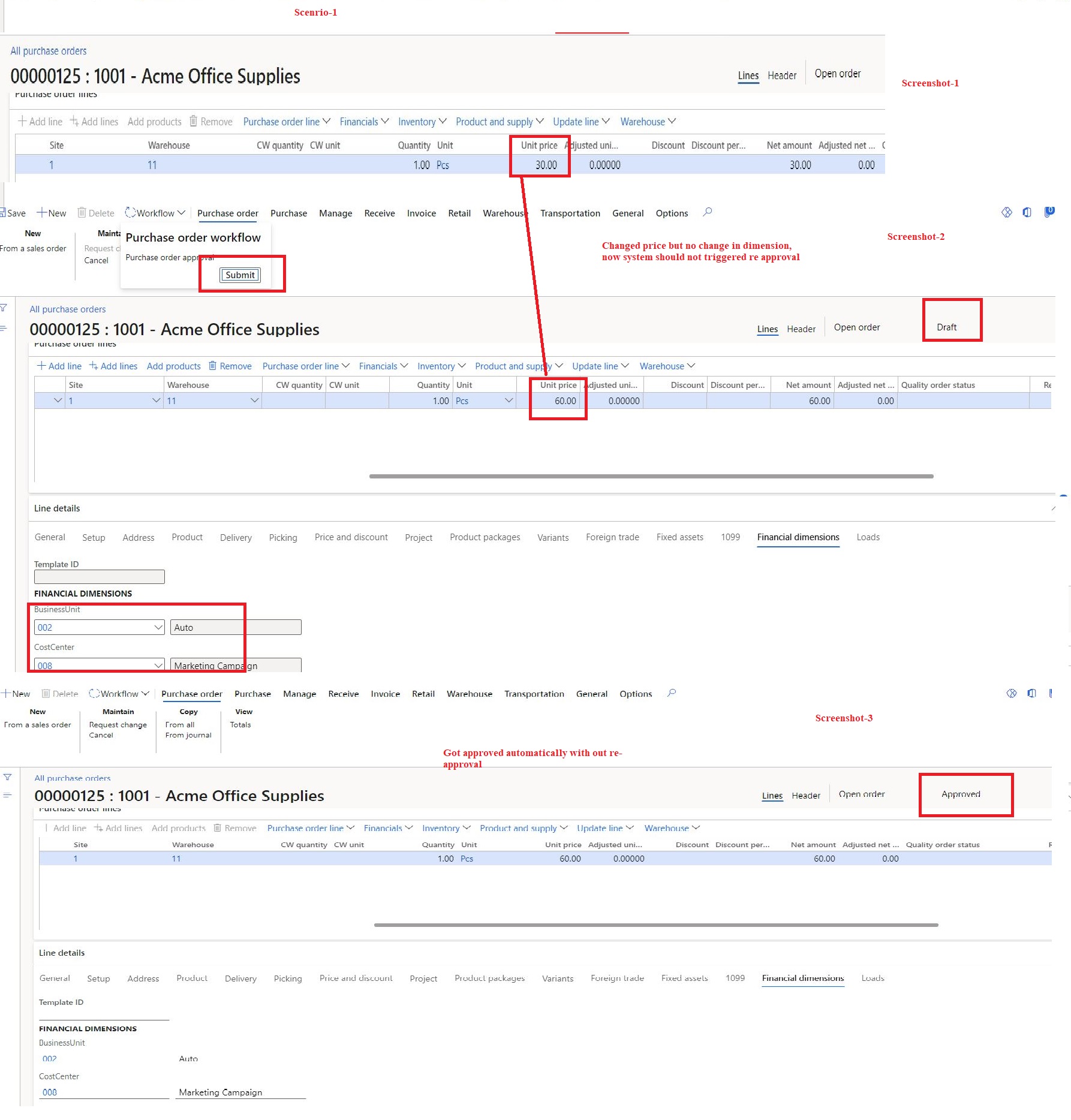 Purchasing Policies – Re-Approval for Purchase order in Microsoft ...