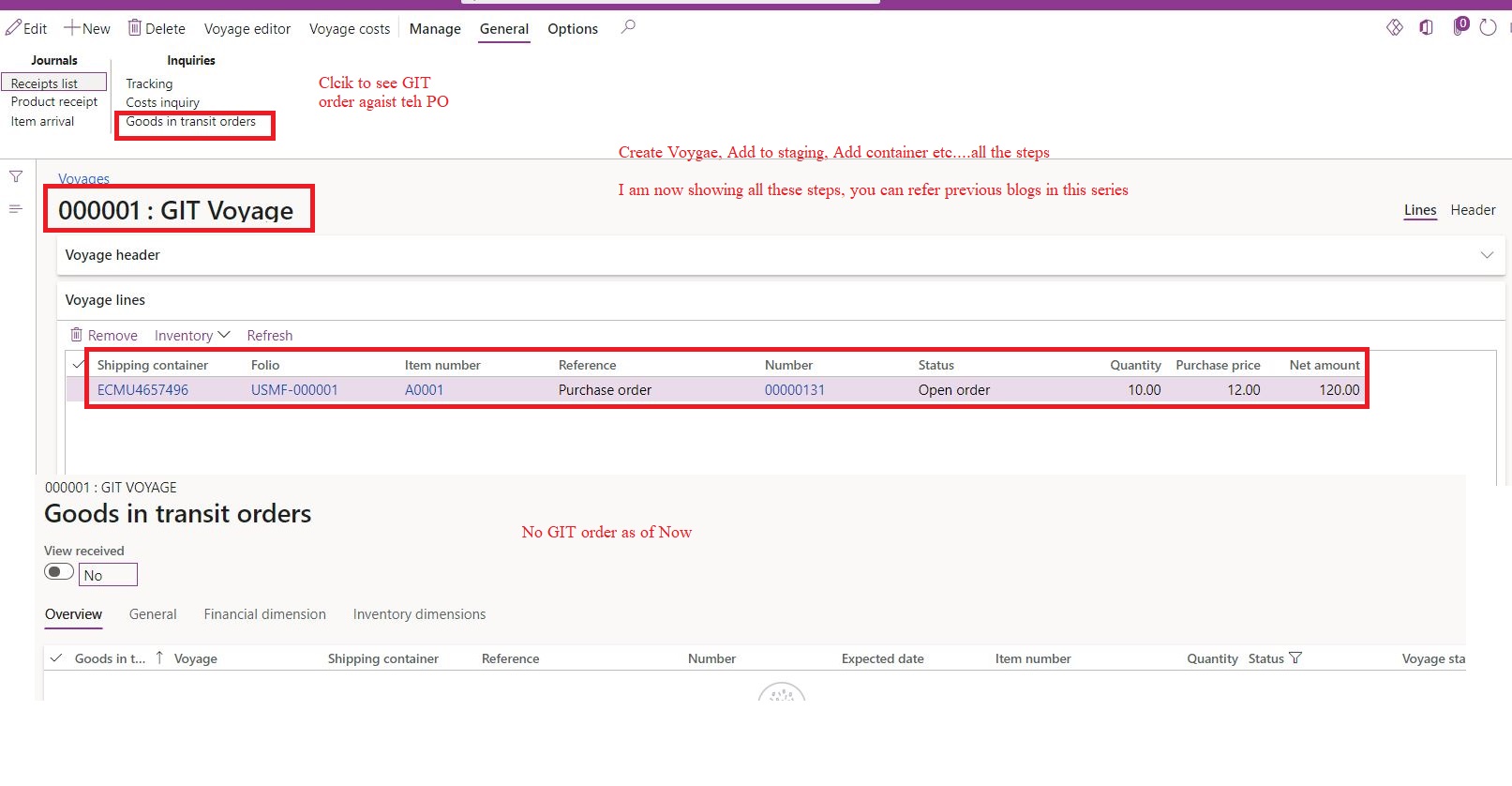 Manage Goods in Transit Purchase order using Landed Cost in Microsoft ...
