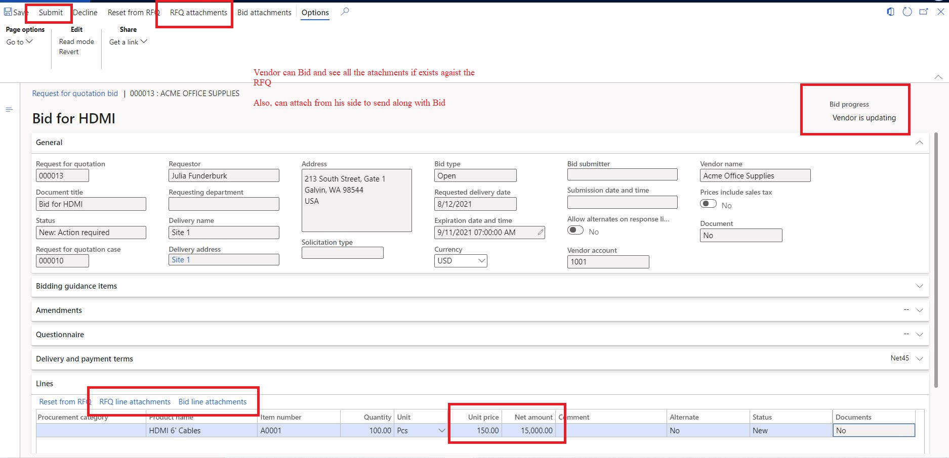 RFQ/Bidding Process using Vendor Collaboration portal in Microsoft ...