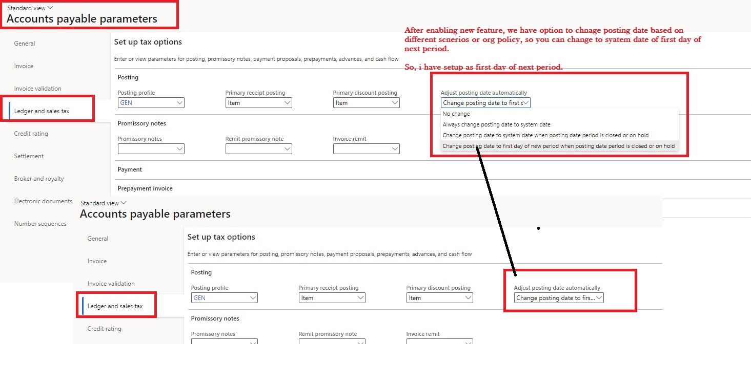 [New feature] Adjust posting date automatically during invoice posting ...