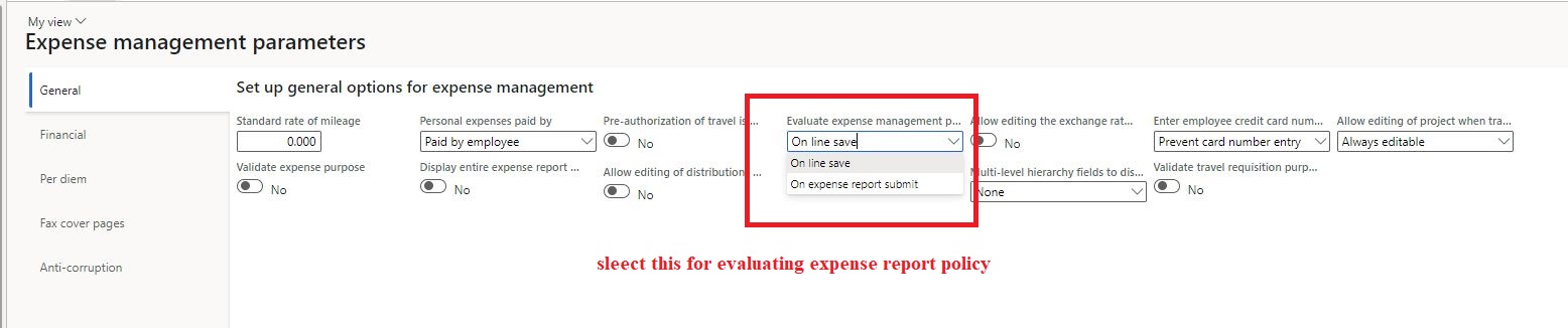 Expense Report Policy in Microsoft Dynamics 365 finance and operations ...