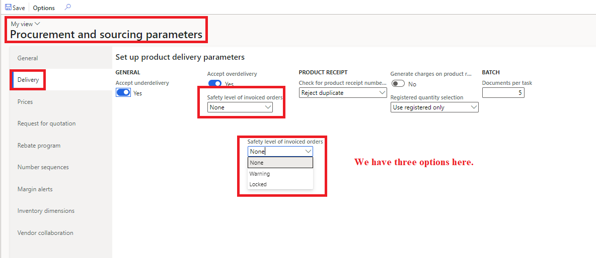 Safety level of invoiced orders [Purchase order] in Microsoft Dynamics ...