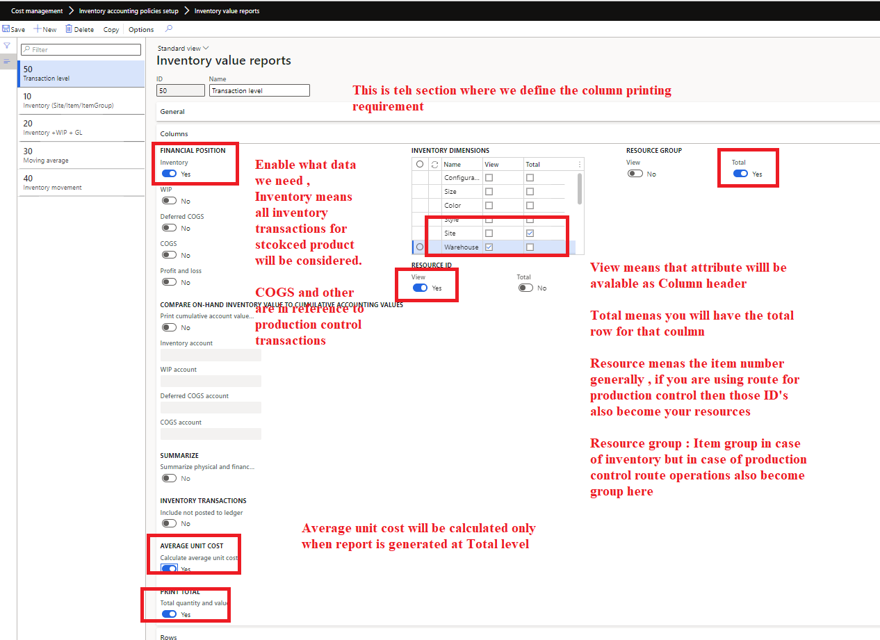 [Configure, Generate and Analyse] Working with inventory value report ...