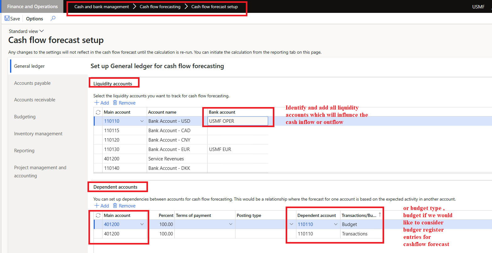 Cash flow forecast configuration in Microsoft Dynamics 365 finance and operations: Part-1 ...