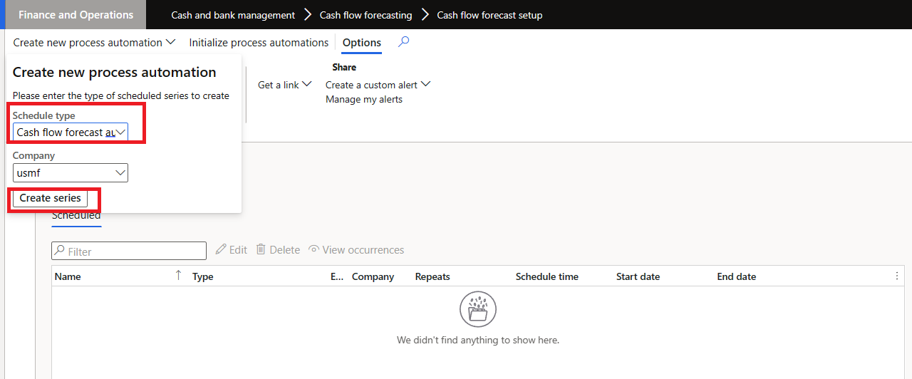 Cash flow forecast configuration in Microsoft Dynamics 365 finance and ...