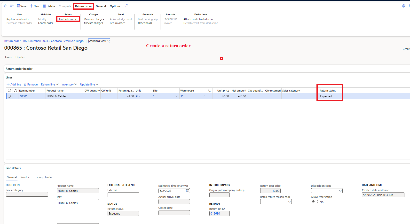[Scrap and Replace] Disposition code for sales return order in ...
