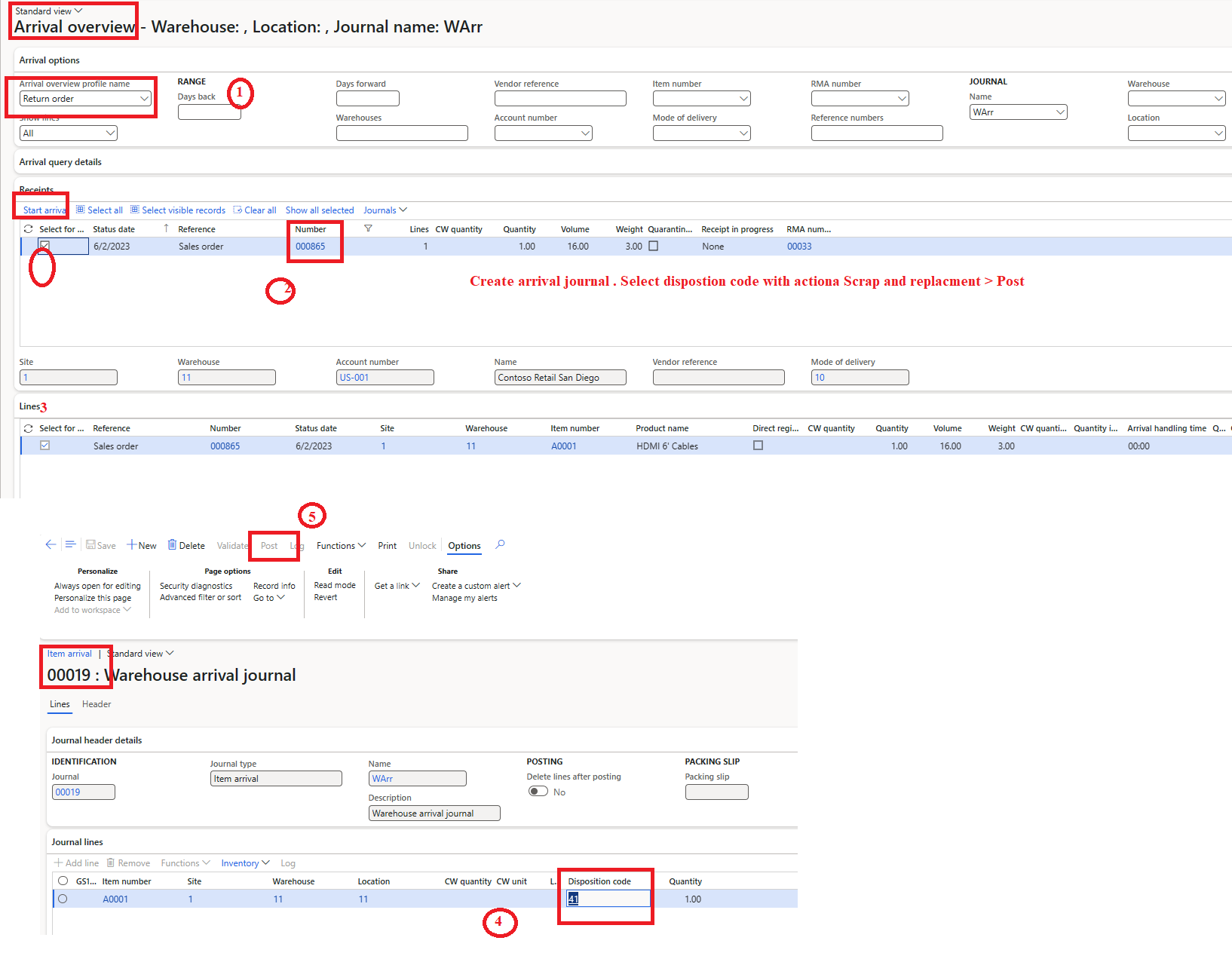 [Scrap and Replace] Disposition code for sales return order in ...