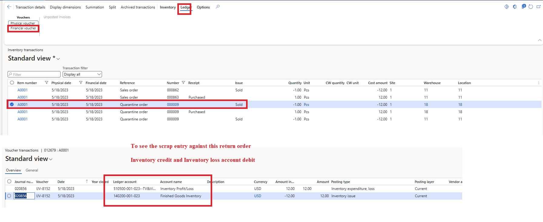 [Scrap] Disposition code for sales return order in Microsoft Dynamics 365 finance and operations ...
